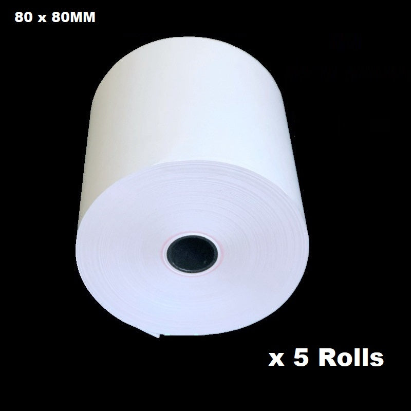 (5 Rolls) 80mm x 80mm Thermal Paper Receipt Rolls 65m/roll