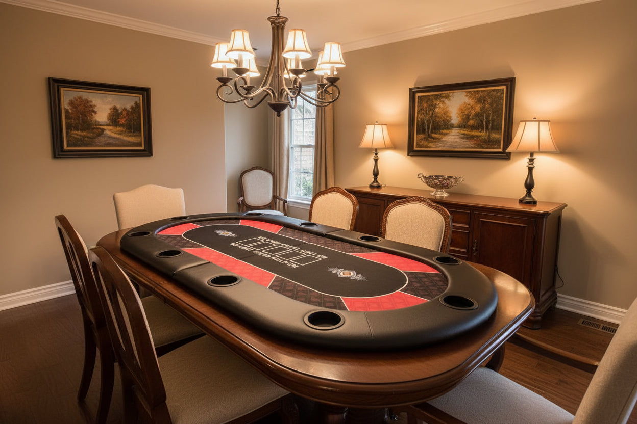 2m x 1m Foldable Poker Table Top for 8 Players Chips Tray & Cup Ho